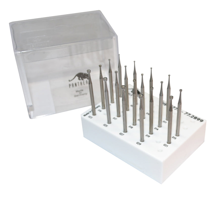 18-Piece Panther™ Cup Bur Set Sizes 0.80 to 2.90 MM – PMC Supplies