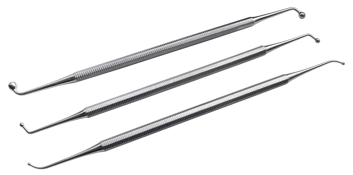 Set of 3 Double Round-Head Burnishers for Precise Metalwork – PMC Supplies