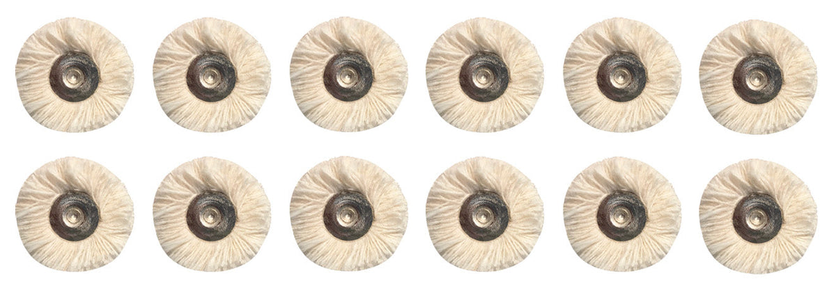 12 Piece 7/8" Mounted Muslin Polishing Mops - 3/32" Shank – PMC Supplies