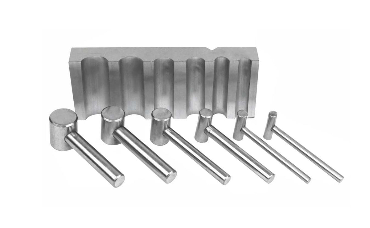 Steel U-Channel Swage Forming Dapping Block with 6 Hammer Punches – PMC ...