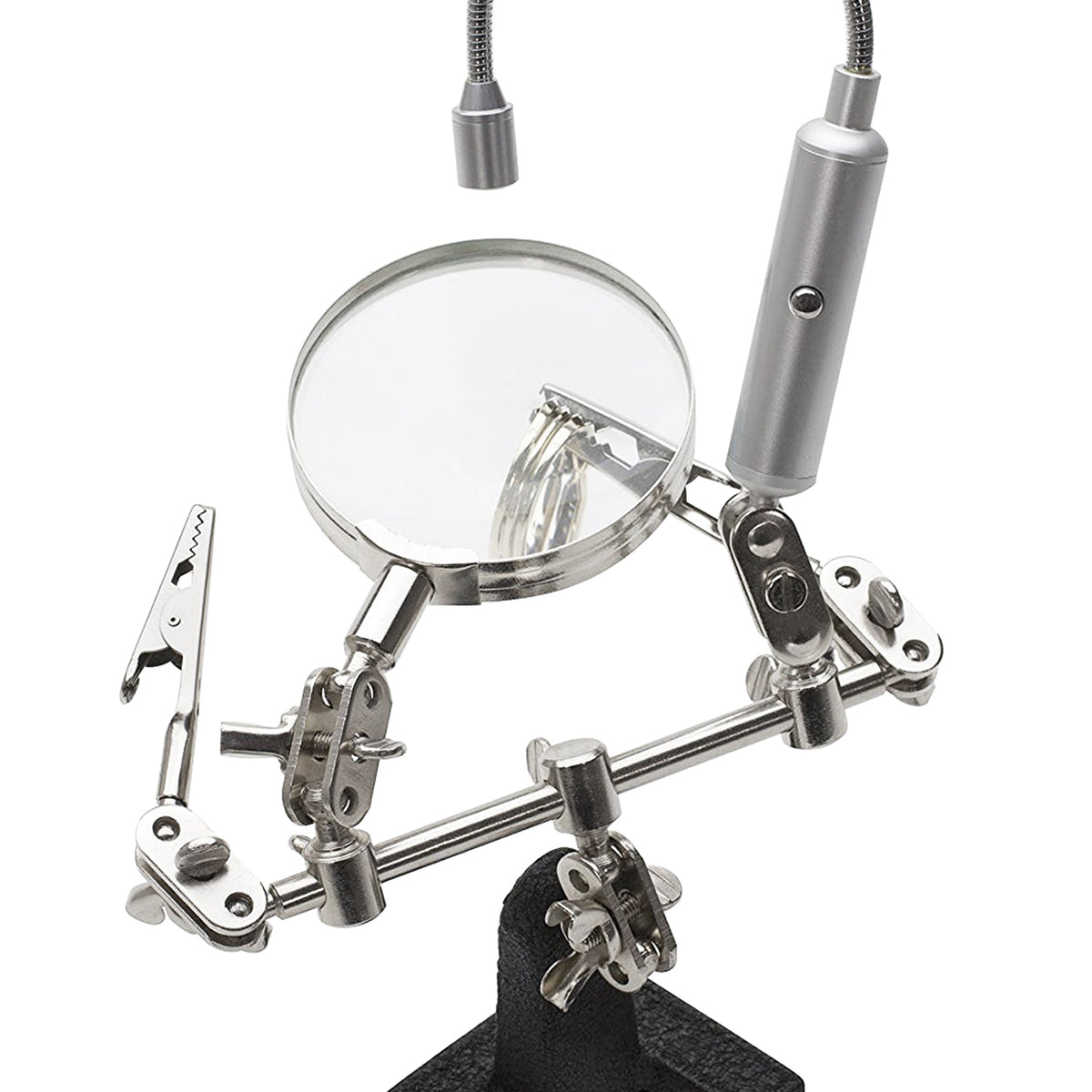 Helping Hand Magnifier 2X With Flexible LED Light – PMC Supplies