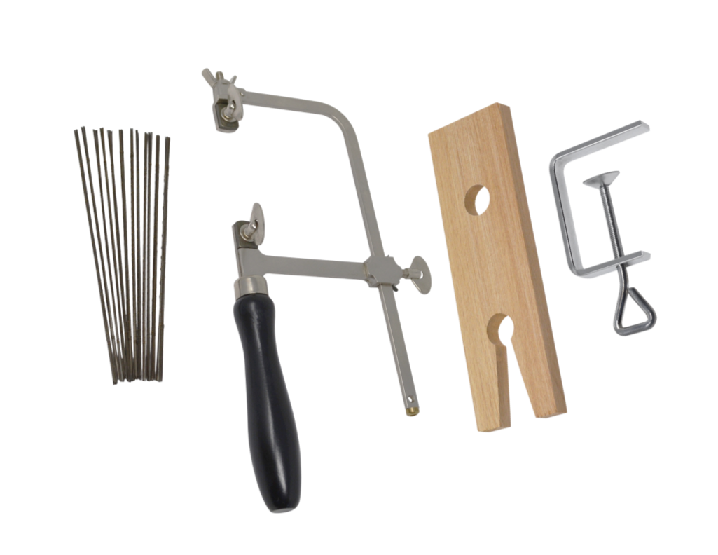 Precision Sawing Kit: 3" German-Style Sawframe, 144 Assorted Sawblades ...