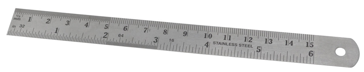 6" Steel Ruler with Measurement Conversions – PMC Supplies