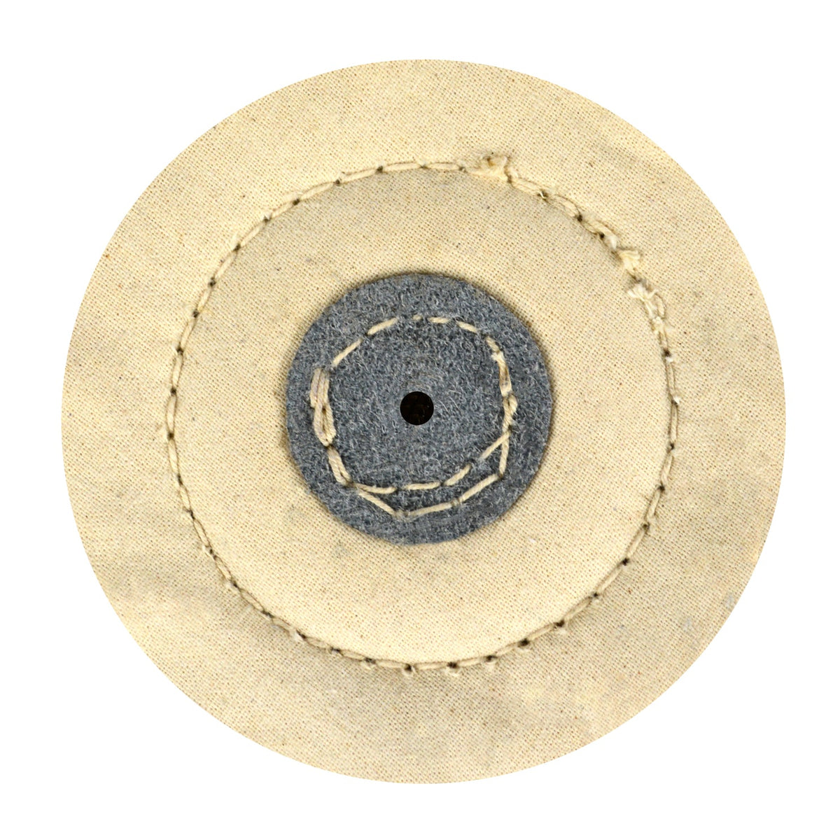 Unbleached Stitched Calico Buff w/ Leather Center 4" x 40 Folds – PMC ...