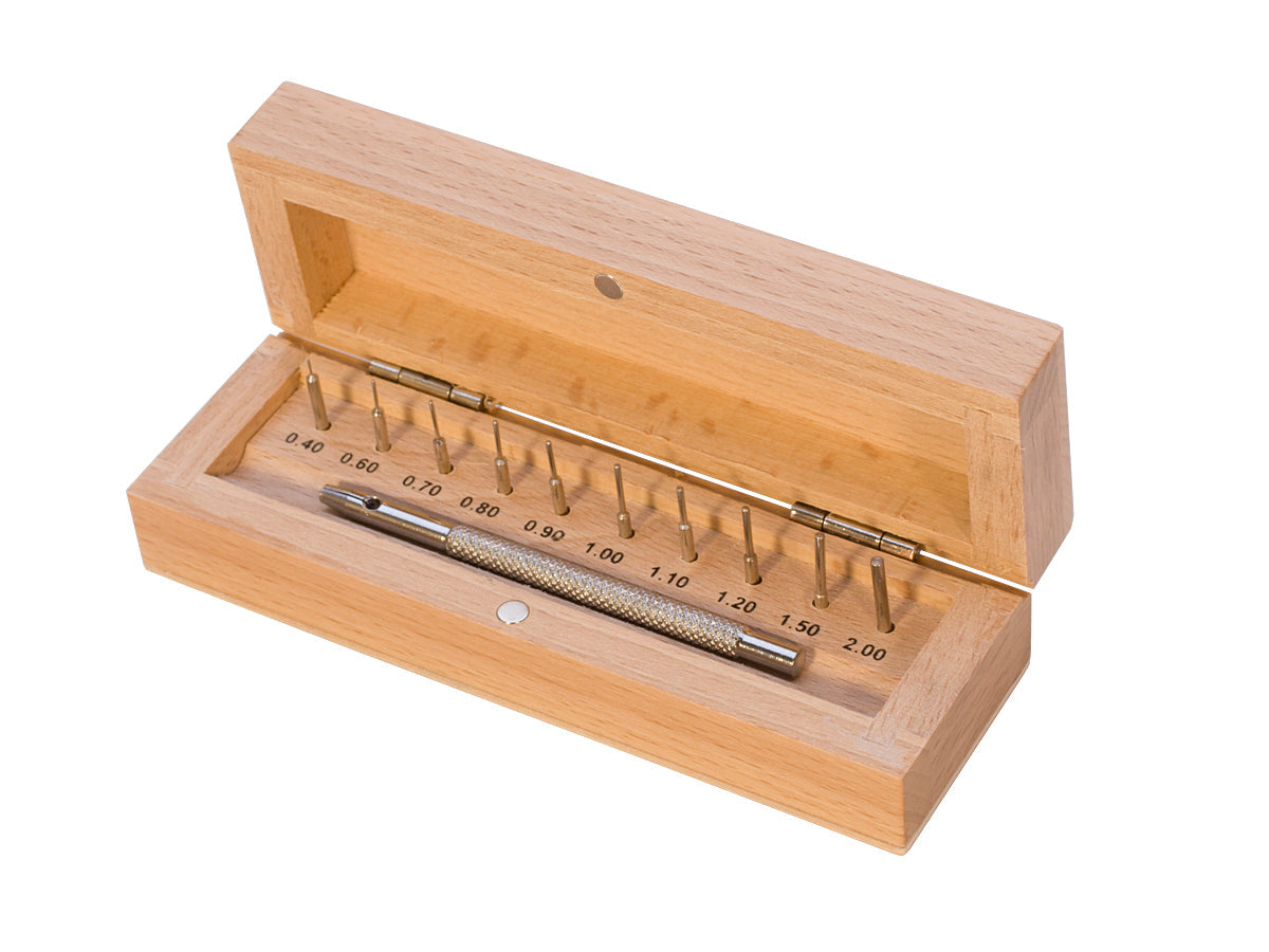 Pin Pusher Set w/ 10 Pins Sizes 0.40 mm to 2.00 mm – PMC Supplies