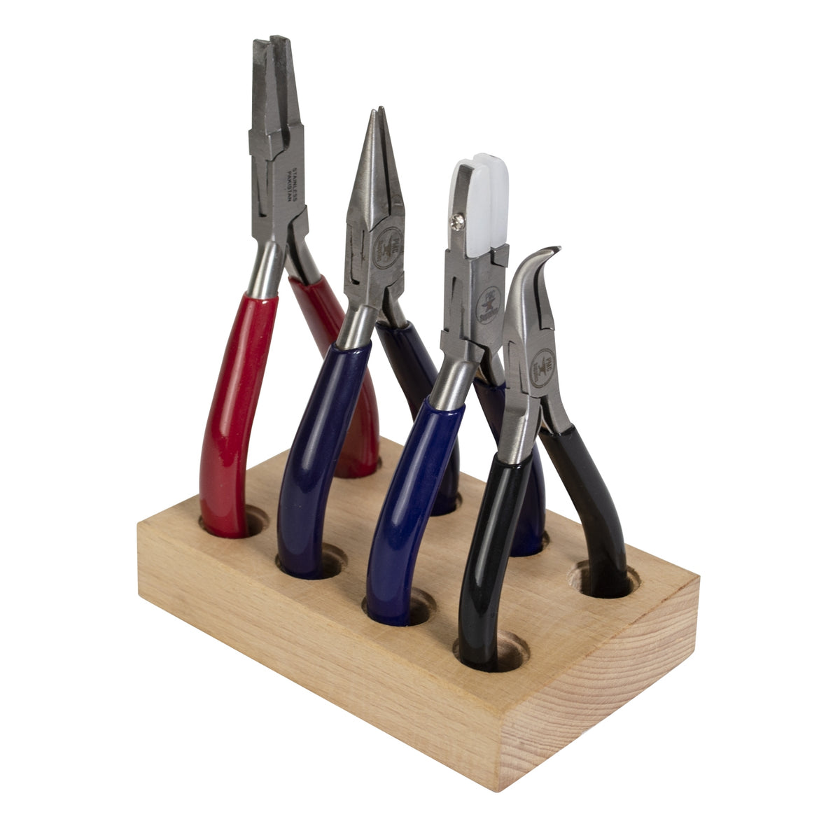Solid Wood Plier Rack and Holder for Four Pliers – PMC Supplies